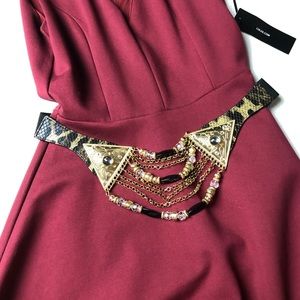 bebe | Accessories | Bebe Gold Chain Belt Wide Multi Chain Snake Print ...